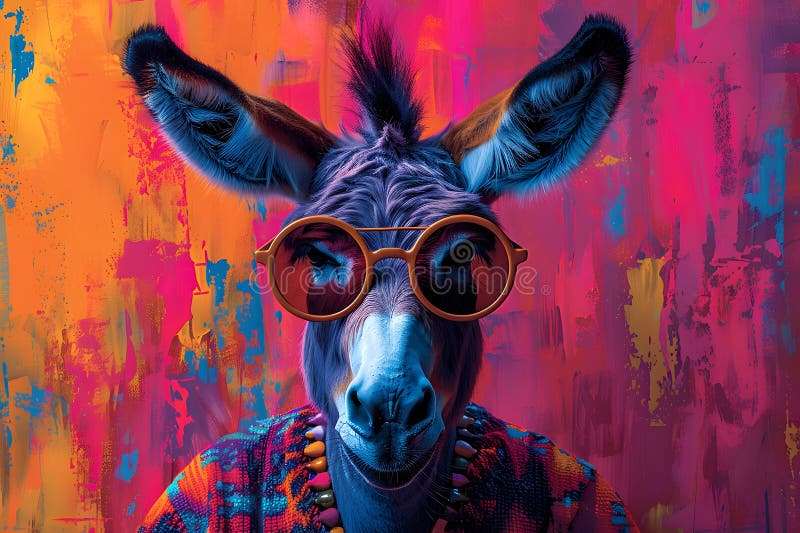 Colorful Donkey in a Human Outfit, Comic Book Style Stock Illustration ...