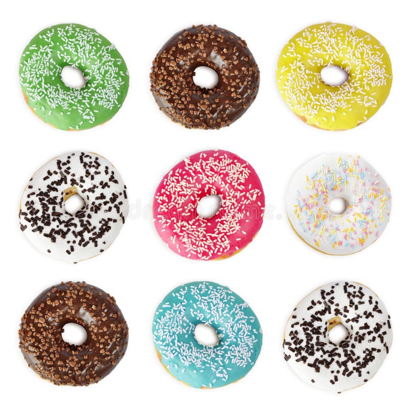 Colorful Donuts stock image. Image of closeup, snack - 28062037