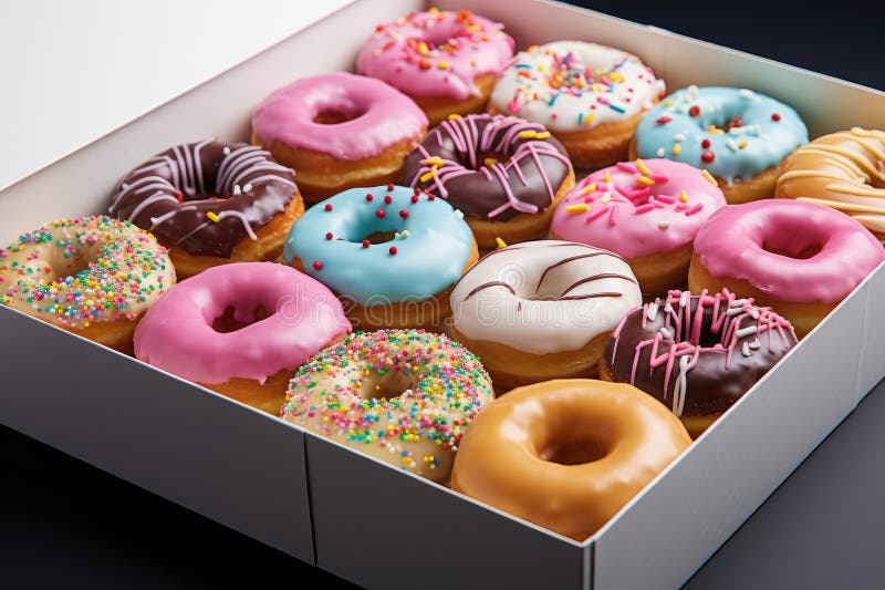 Colorful Donuts. Generative AI Technology Stock Illustration ...