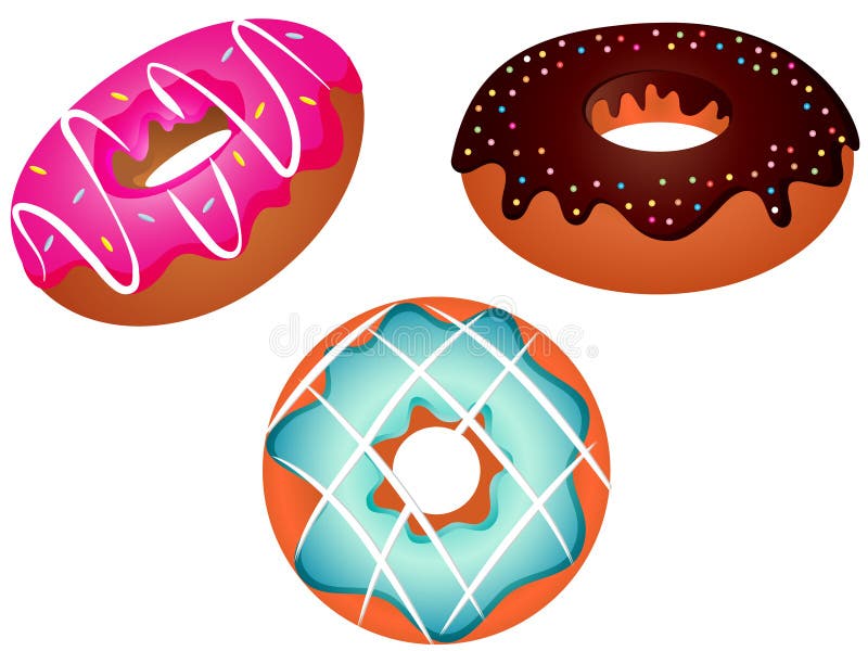 Colorful Donuts Set Vector Illustration Stock Vector - Illustration of ...