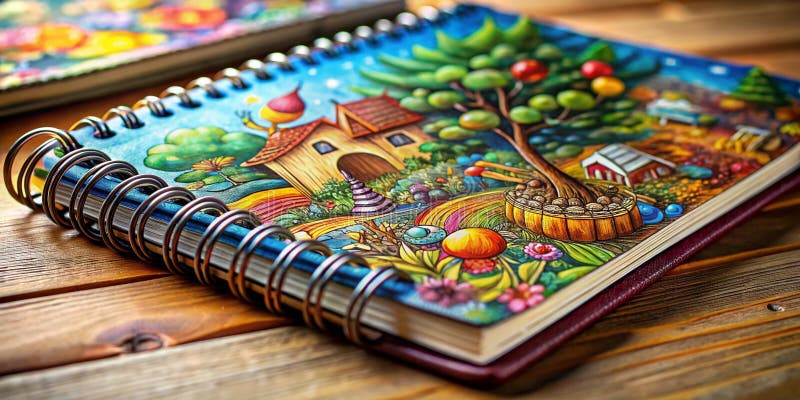 Colorful Doodle Notebook Illustrations with TiltShift Effect Creative ...