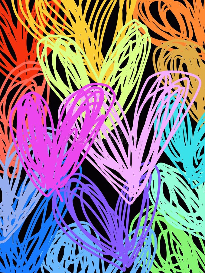 Colorful Doodles Backgrounds, Patterns Rainbow Love, Pattern Abstract ...