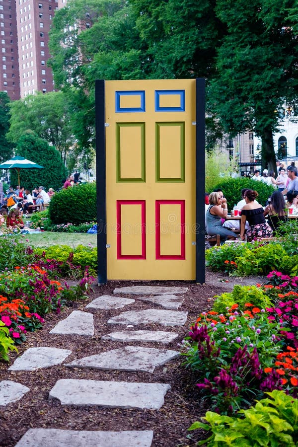 Colorful Door Standing by Itself on Grant Park Chicago Editorial Stock ...