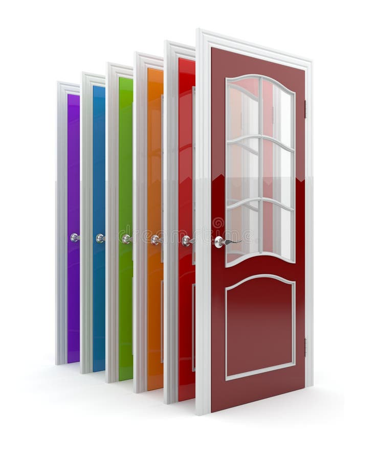 Collection Colorful Doors Art Stock Vector - Illustration of collection ...