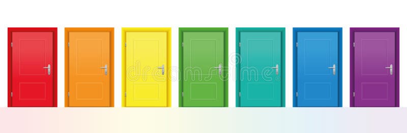 Colorful Doors stock vector. Illustration of closed, architecture ...