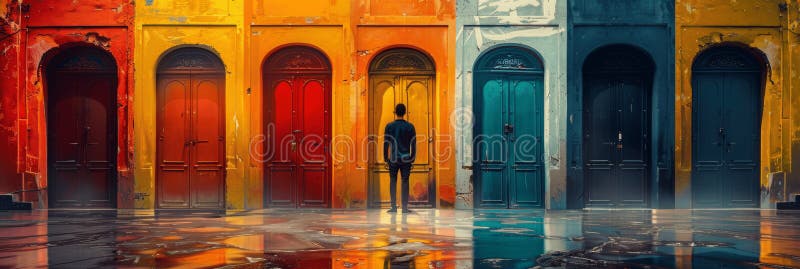 Colorful Doors Symbolizing Diverse Career Paths and Opportunities Stock ...