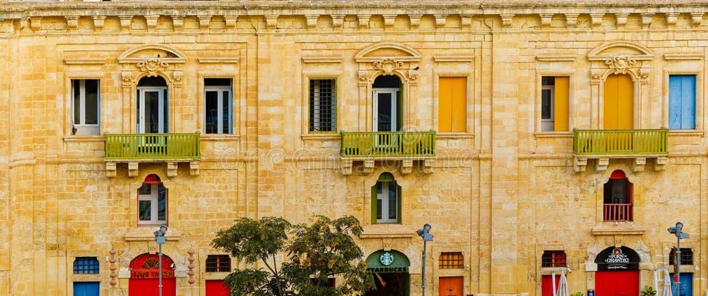 Colorful Doors and Windows in Valletta Malta Stock Image - Image of ...