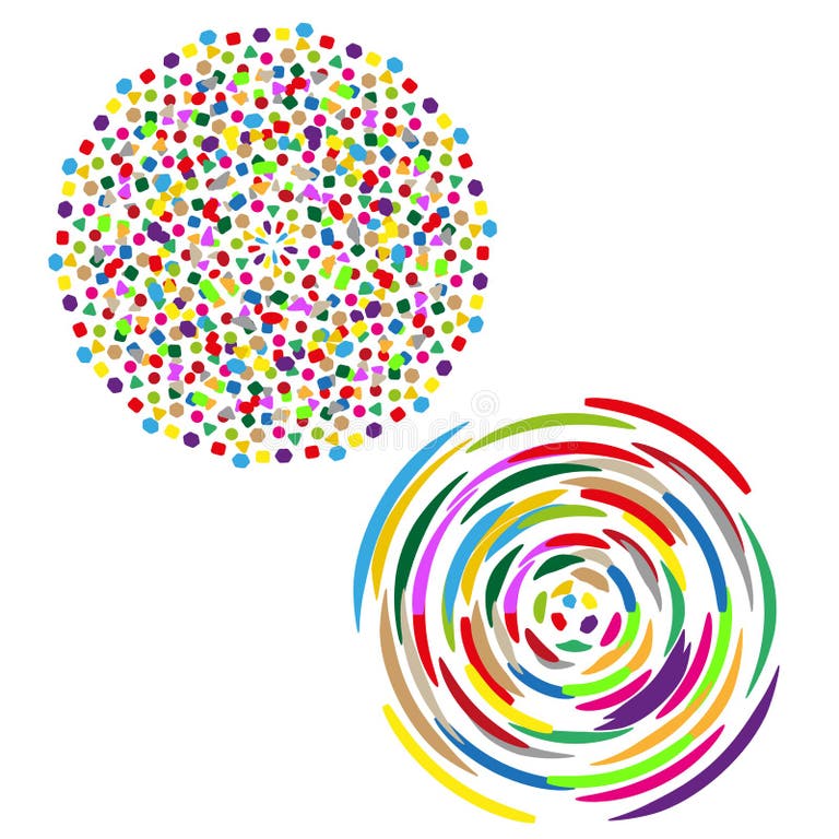 Colorful Dot Circle. Abstract Splatter Pattern. Multicolored Spiral ...