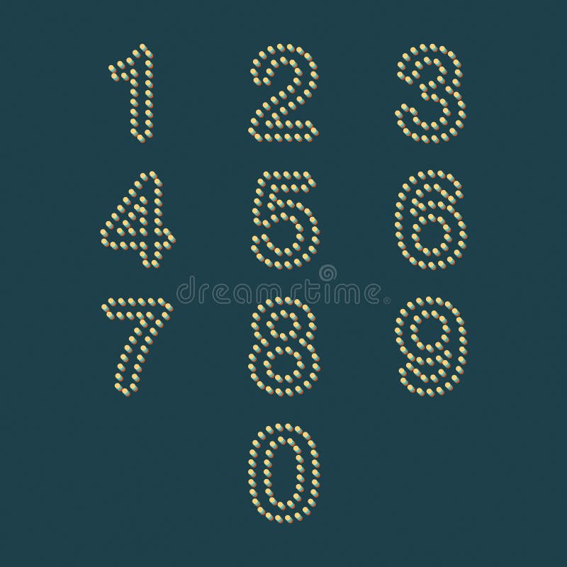 Colorful dot number set stock illustration. Illustration of digital ...