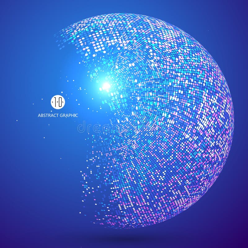 Colorful Dots Abstract Sphere, Science and Technology Vector Ill Stock ...