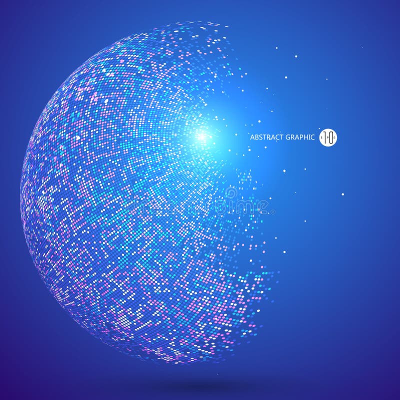 Colorful Dots Abstract Sphere, Science and Technology Vector ...