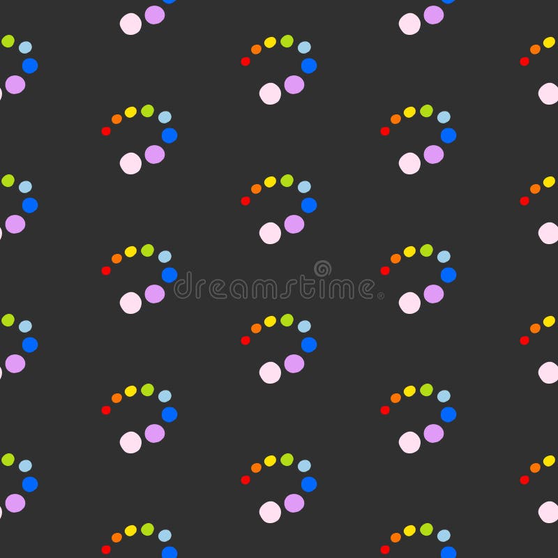 Colorful Dots Hand Drawn Seamless Pattern Rainbow Style Minimalism ...