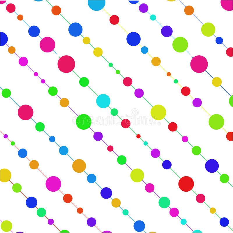 Colorful Dots on Colorful Lines Pattern Design Stock Vector ...