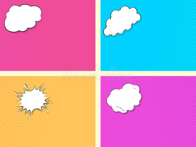 Colorful Dotted Background with Empty Cloud Stock Illustration ...