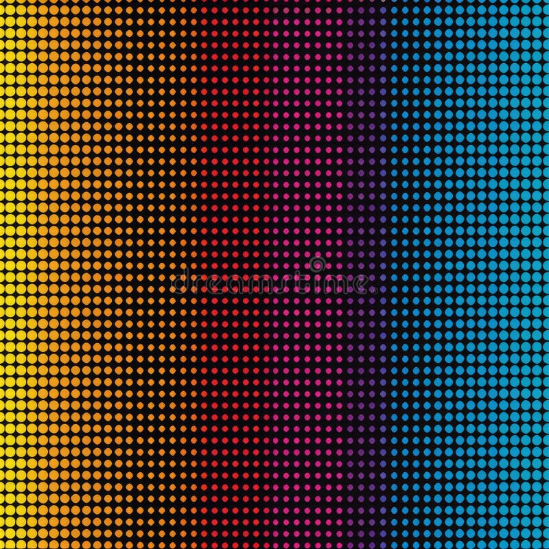 Colorful Dotted Gradient Pattern with Yellow, Red, Blue. Abstract ...