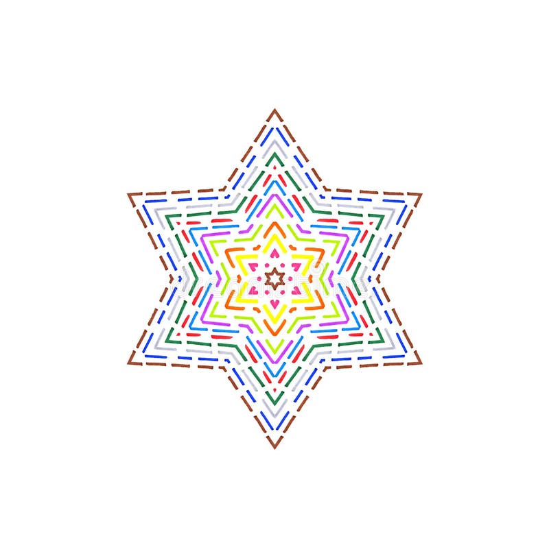 Colorful Dotted Line Pattern Star Stock Illustration - Illustration of ...