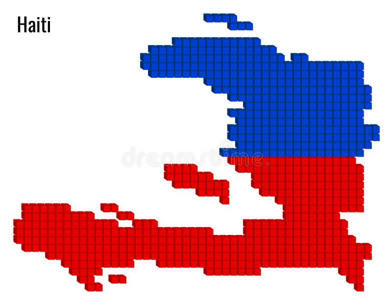 Vector Illustration Pixelated Geographical Map of Haiti Stock Vector ...
