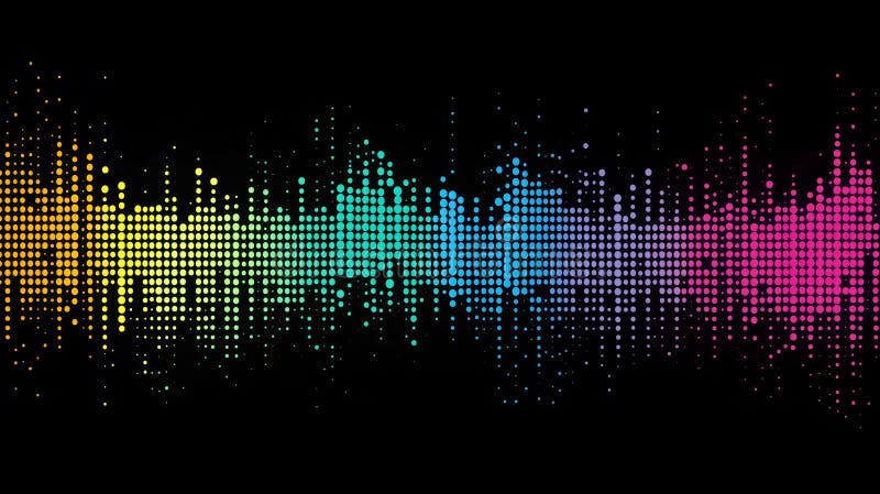 Colorful Dotted Sound Waves Stock Illustration - Illustration of ...