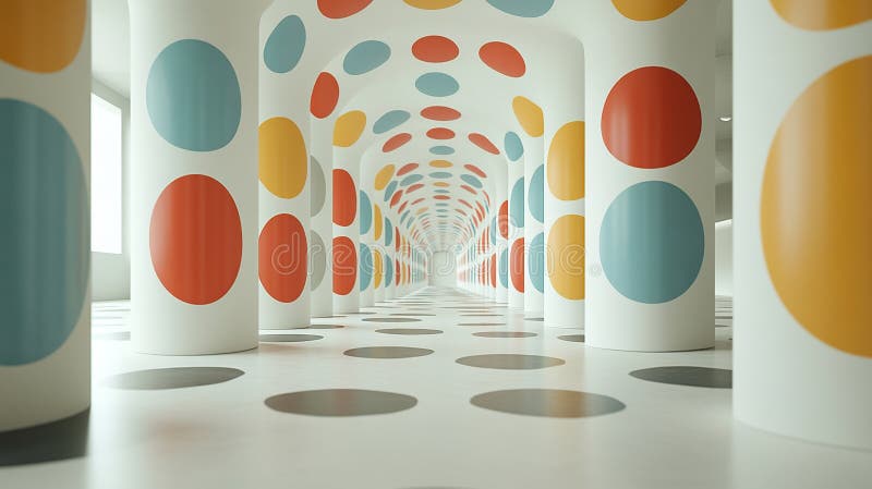 Colorful Dotted Tunnel, Abstract Perspective, Vibrant Circles, Receding ...