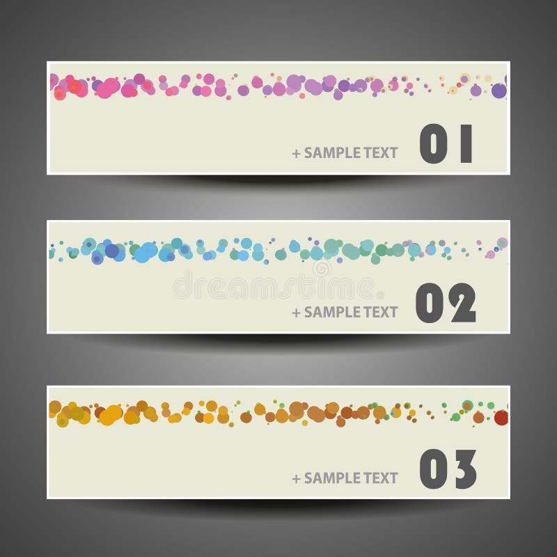Vector Set of Three Header Designs Stock Vector - Illustration of ...