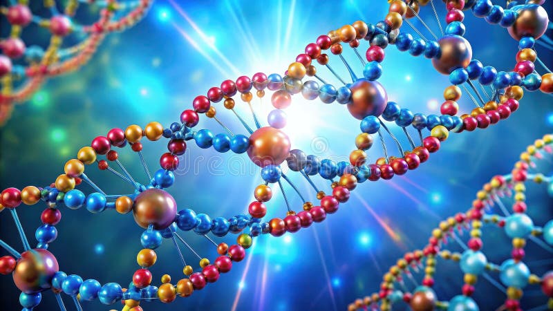 Colorful Double Helix Structure a Molecular Biology Illustration ...