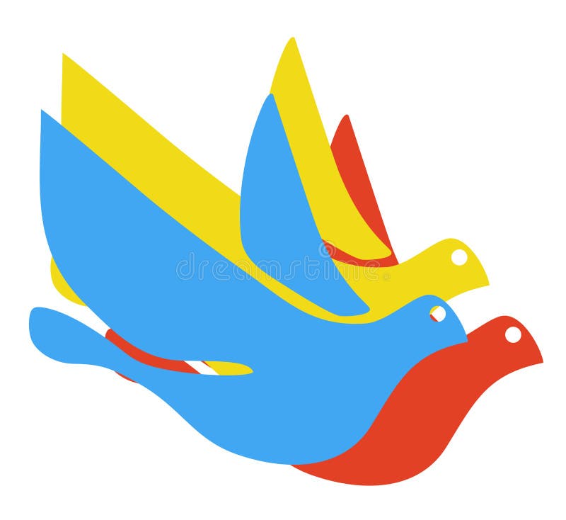 Colorful dove stock vector. Illustration of couple, harmony - 33016530