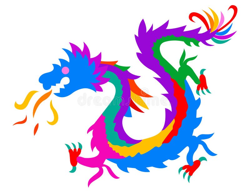 Colorful Dragon stock vector. Illustration of magic, monster - 7976640