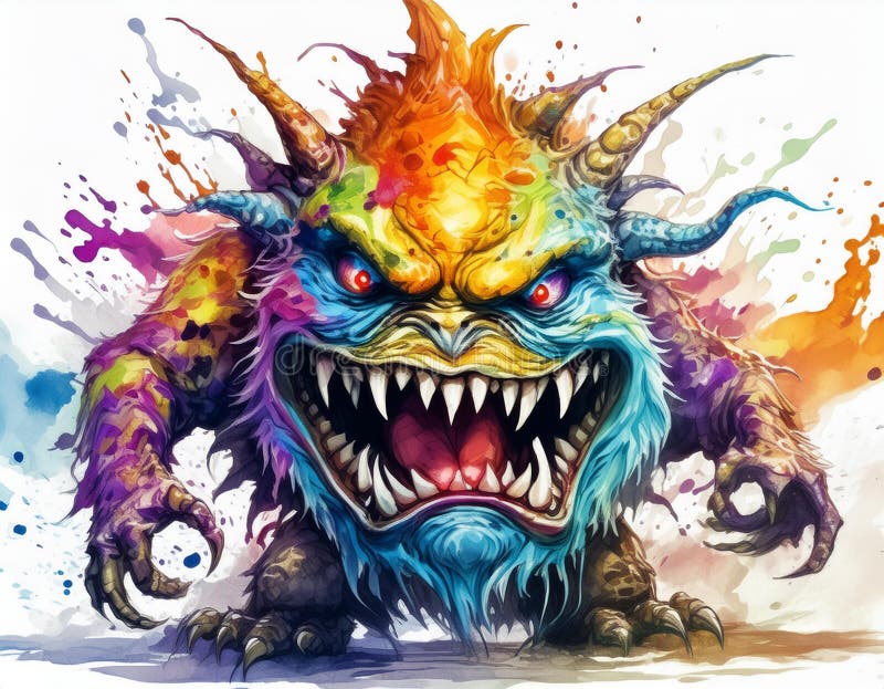 A Colorful Dragon with a Menacing Look on Its Face Stock Illustration ...