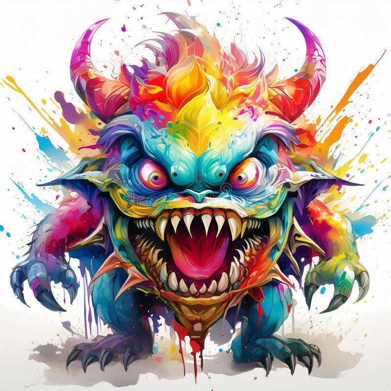 A Colorful Dragon with a Menacing Look on Its Face Stock Illustration ...