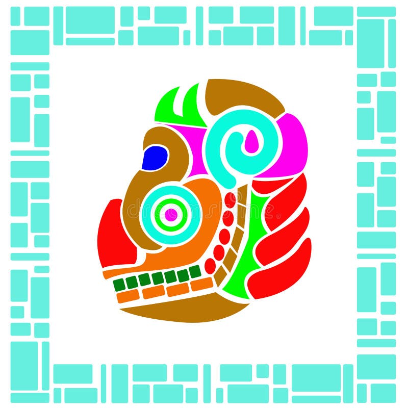 Colorful Dragon in Native Style Stock Illustration - Illustration of ...