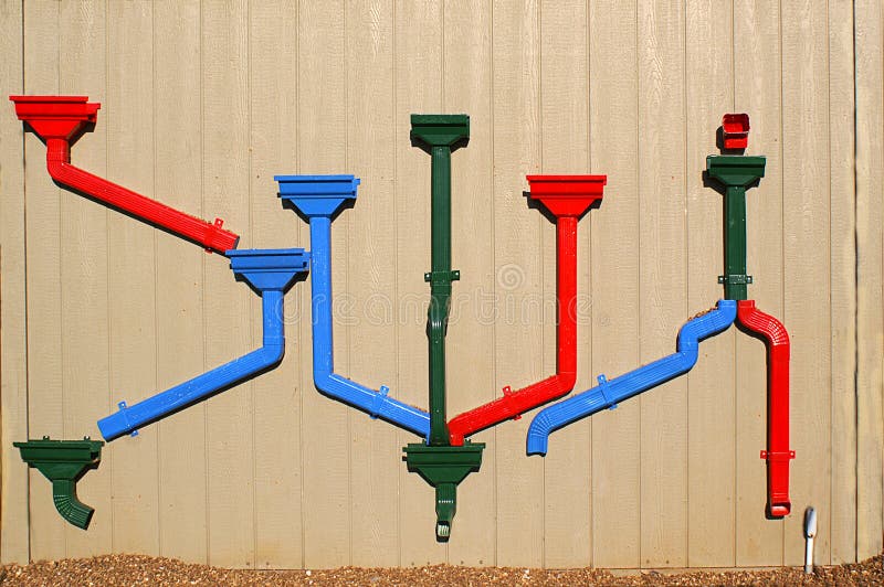 Colorful Drain Pipes stock image. Image of home, architecture - 69602841