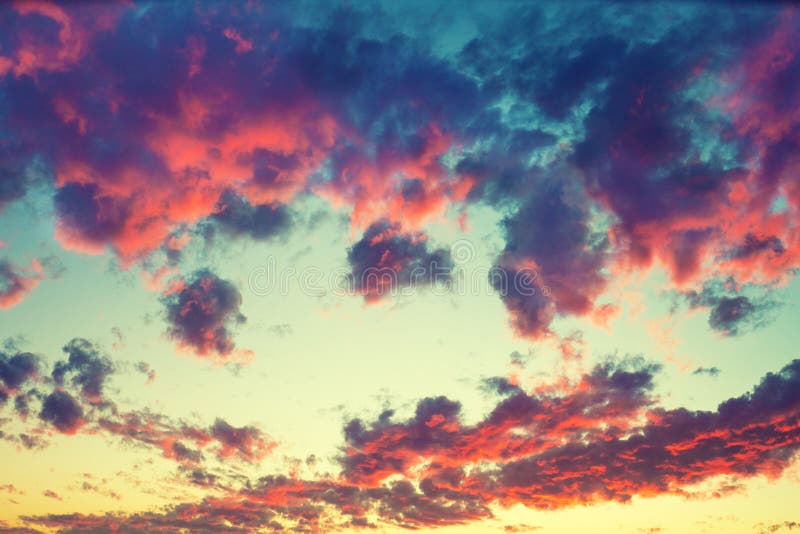 Colorful Dramatic Evening Sky Stock Image - Image of natural, country ...