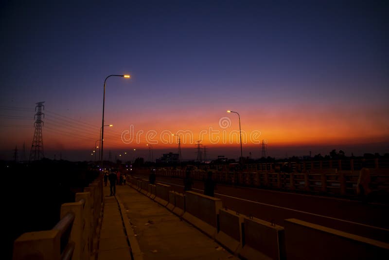 Colorful Dramatic Landscape View after Sunset Stock Image - Image of ...