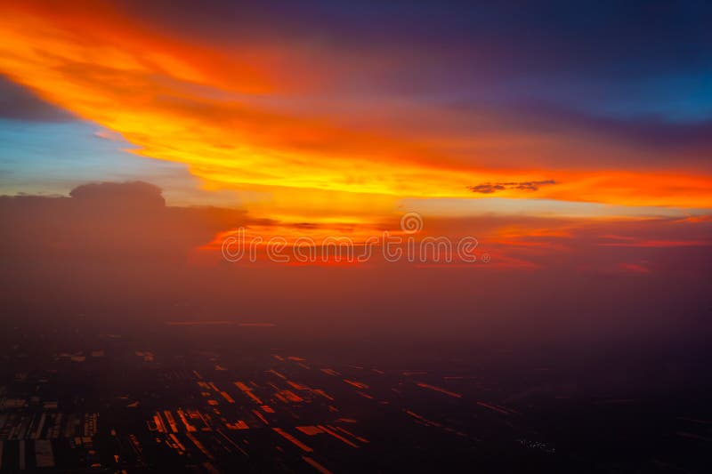Colorful Dramatic Sky with Cloud at Sunset or Twilight Time.Sky with ...