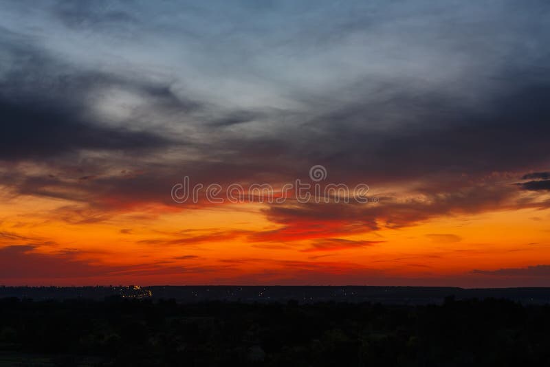 Sunset with a Cold Sky Over the Sea Stock Photo - Image of cloudscape ...