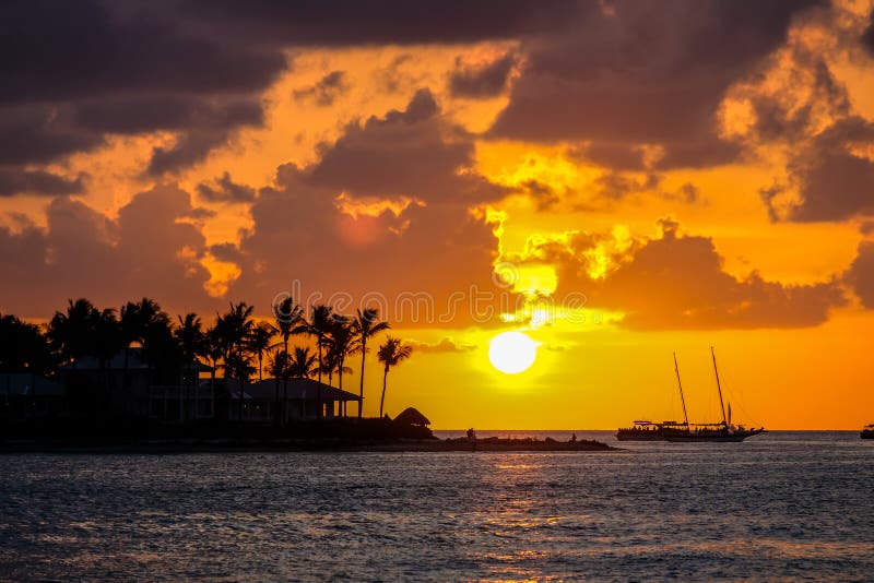 Colorful Sunset in Key West. Miami, Florida Stock Image - Image of ...