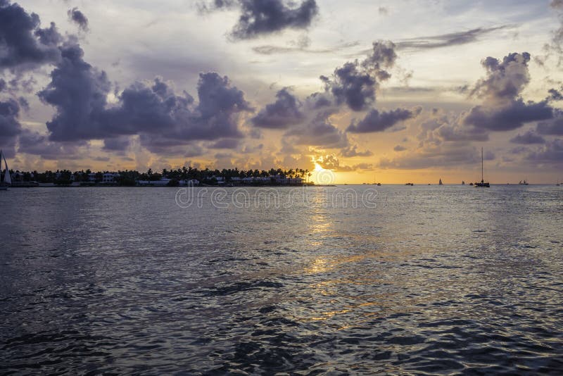 Colorful Sunset in Key West. Miami, Florida Stock Photo - Image of ...