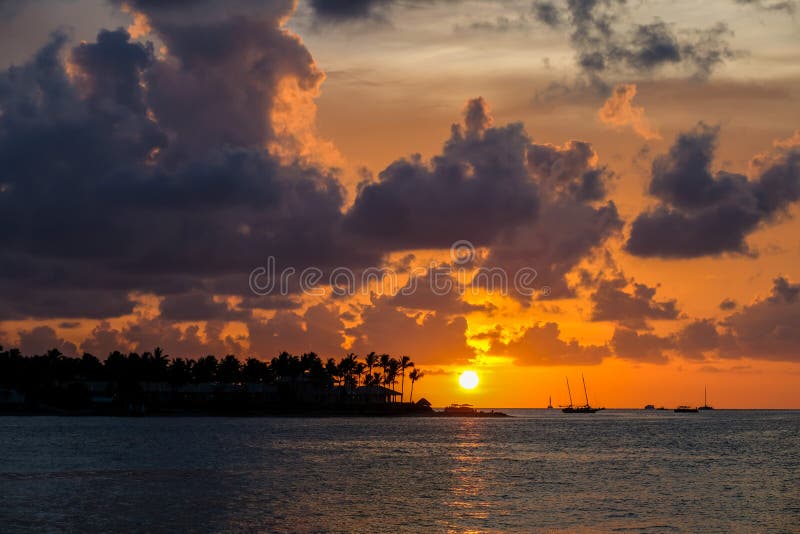 Colorful Sunset in Key West. Miami, Florida Stock Image - Image of ...