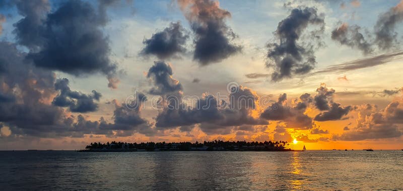 Colorful Sunset in Key West. Miami, Florida Stock Image - Image of gulf ...