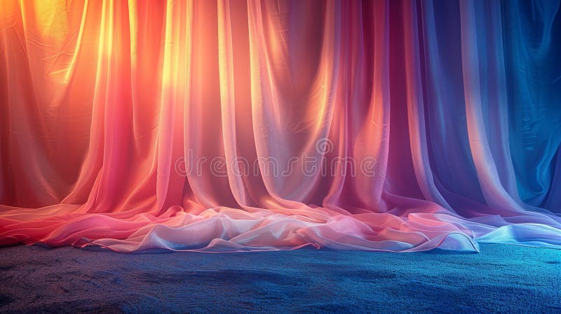 Colorful Drapery with Gradient Light Effects at a Studio Setting during ...