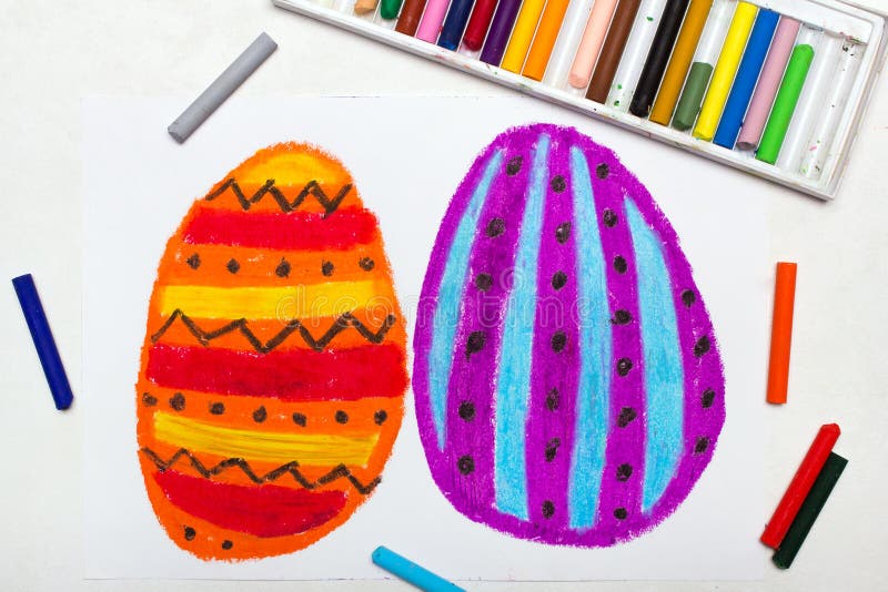 Drawing: Beautiful Easter Card with Easter Eggs Stock Image - Image of ...