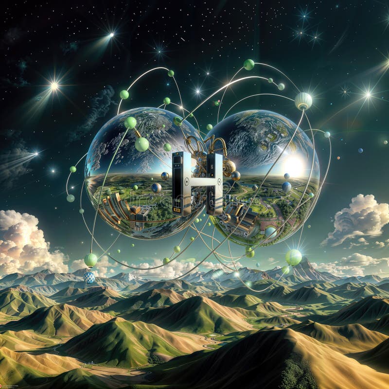 A Colorful Drawing of Hydrogen S Molecular Structure, Generative Ai ...