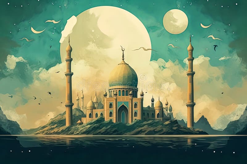 162 Colorful Mosque Drawing Stock Photos - Free & Royalty-Free Stock ...