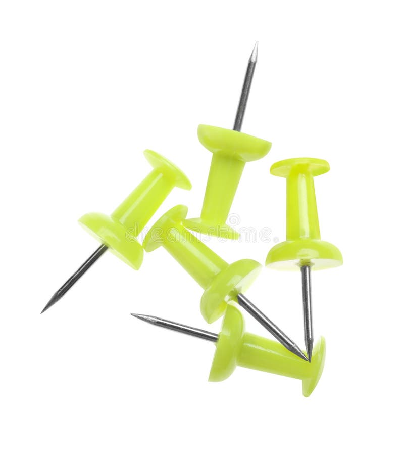 Colorful Drawing Pins Isolated. School Stationery Stock Photo - Image ...