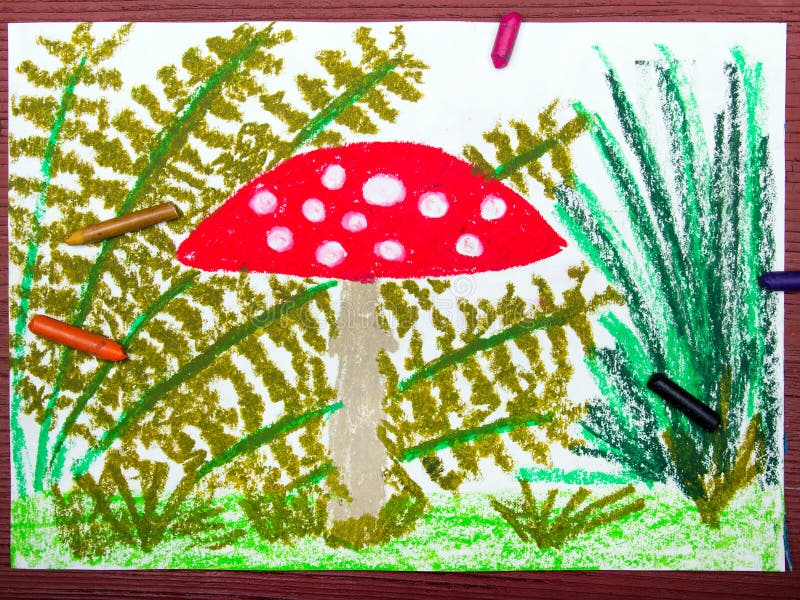 Toadstool. Drawing Worksheet. Stock Illustration - Illustration of ...