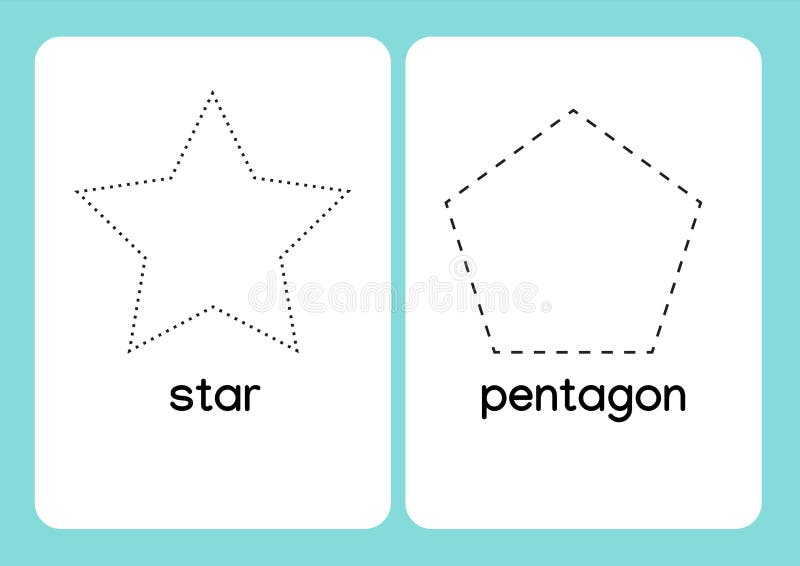 Colorful Drawing Shapes Illustrative Flascards - 4 Stock Illustration ...