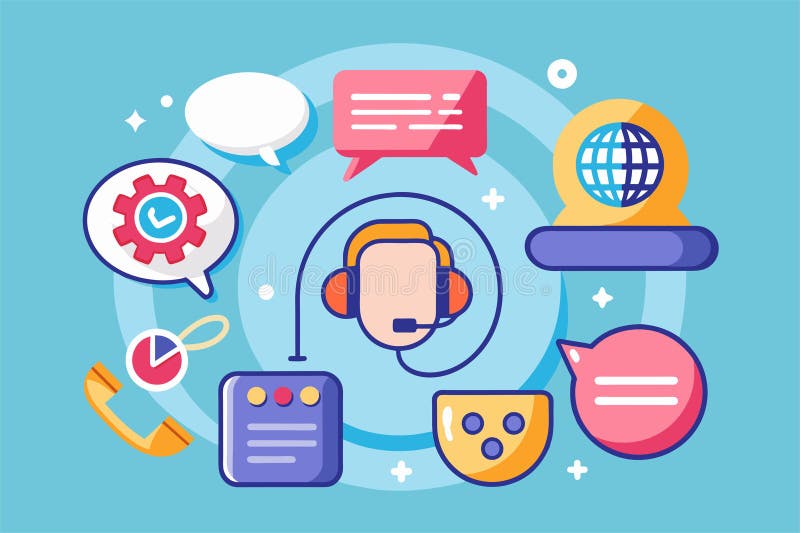 A Colorful Drawing Showcases a Phone Help Service, Highlighting ...