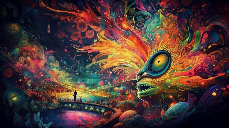 A Colorful Dream with Surreal and Psychedelic Effects. AI Generated ...