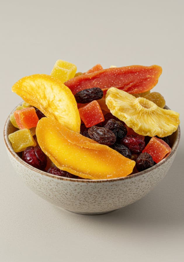 Colorful Dried Fruit Mix in Bowl Stock Illustration - Illustration of ...