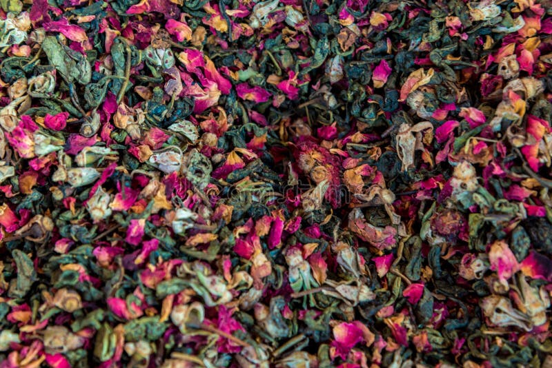 Colorful Dried Fruit Tea Leaves for the Whole Frame Stock Photo - Image ...